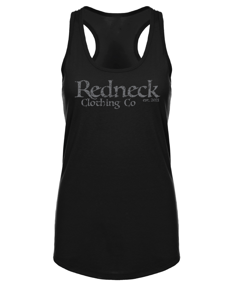 Women’s Racerback Tank Top - Redneck Grey Logo - Redneck Clothing Co.