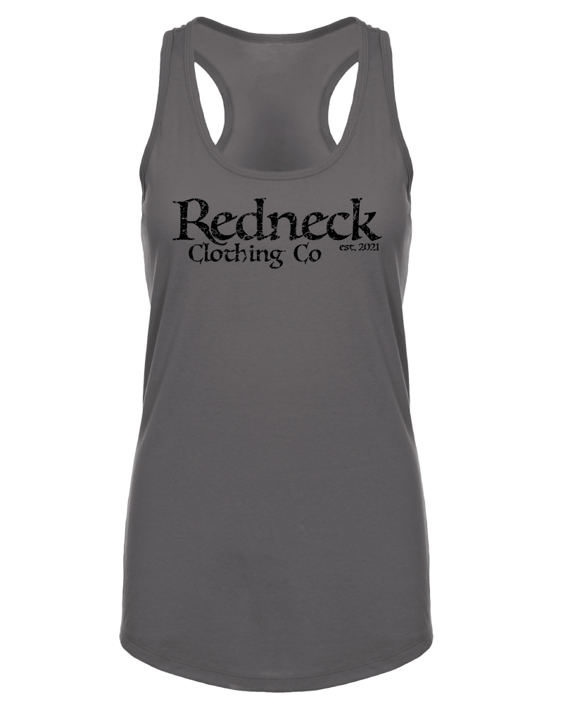 Women’s Racerback Tank Top - Redneck Black Logo - Redneck Clothing Co.